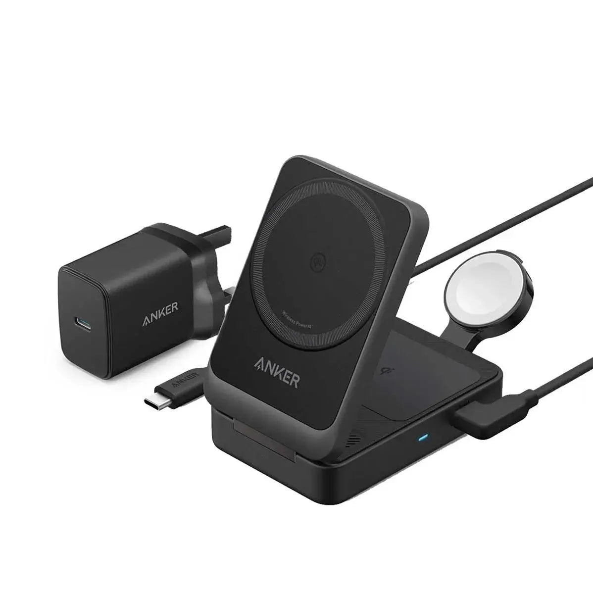 Wireless Charger Anker MagGo 15W 3-in-1 Charging Station Qi2 Certified