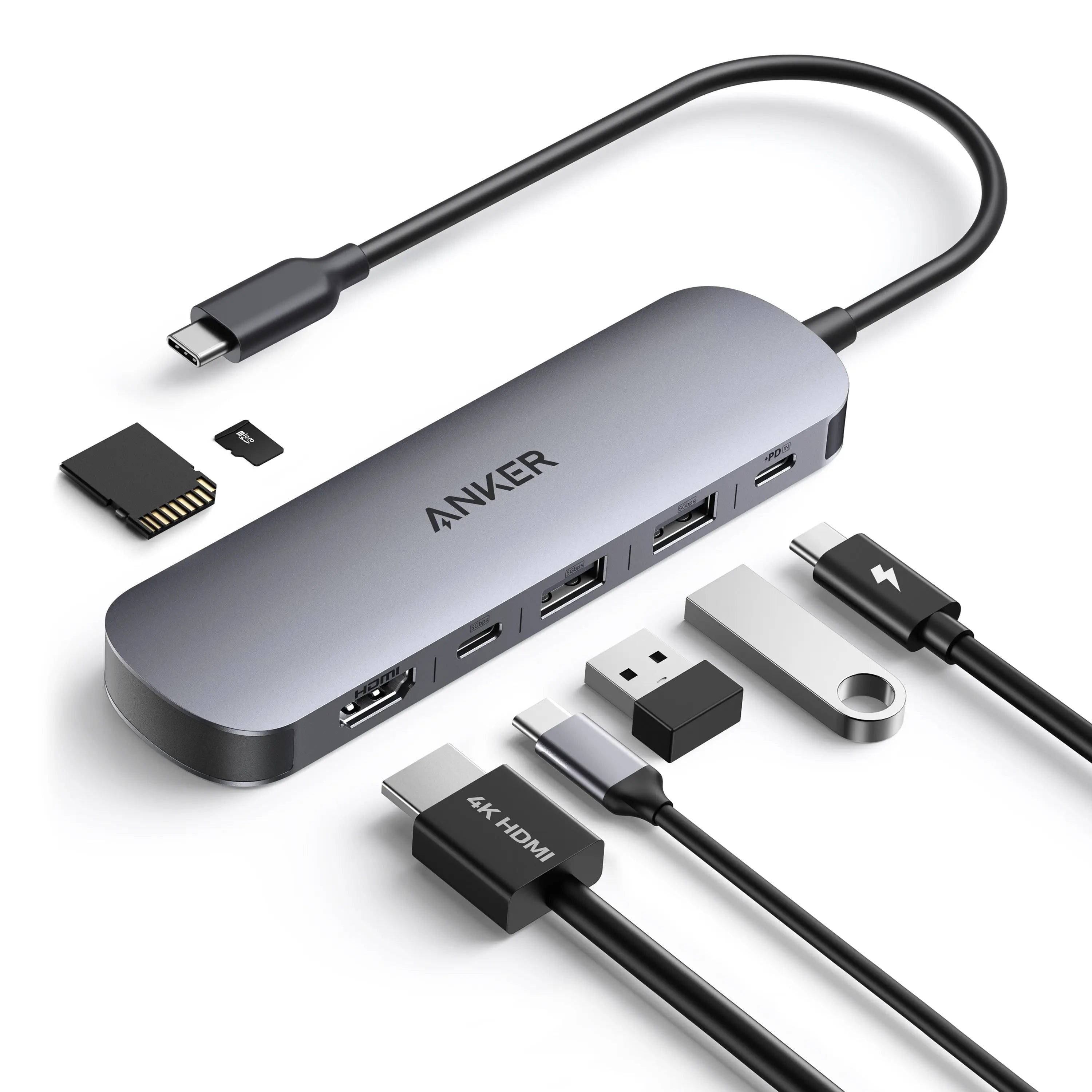 Anker USB C Hub, 7-in-1 Multi-Port USB Adapter for Laptops
